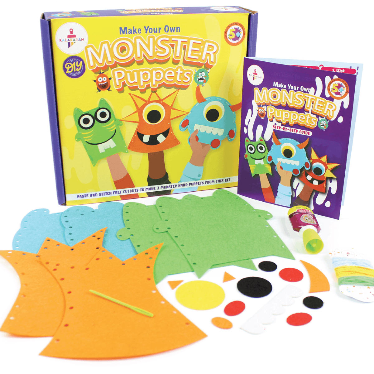 Monster Puppet Craft Kit - DIY Storytelling Toys for Kids 5-10 – Kalakaram
