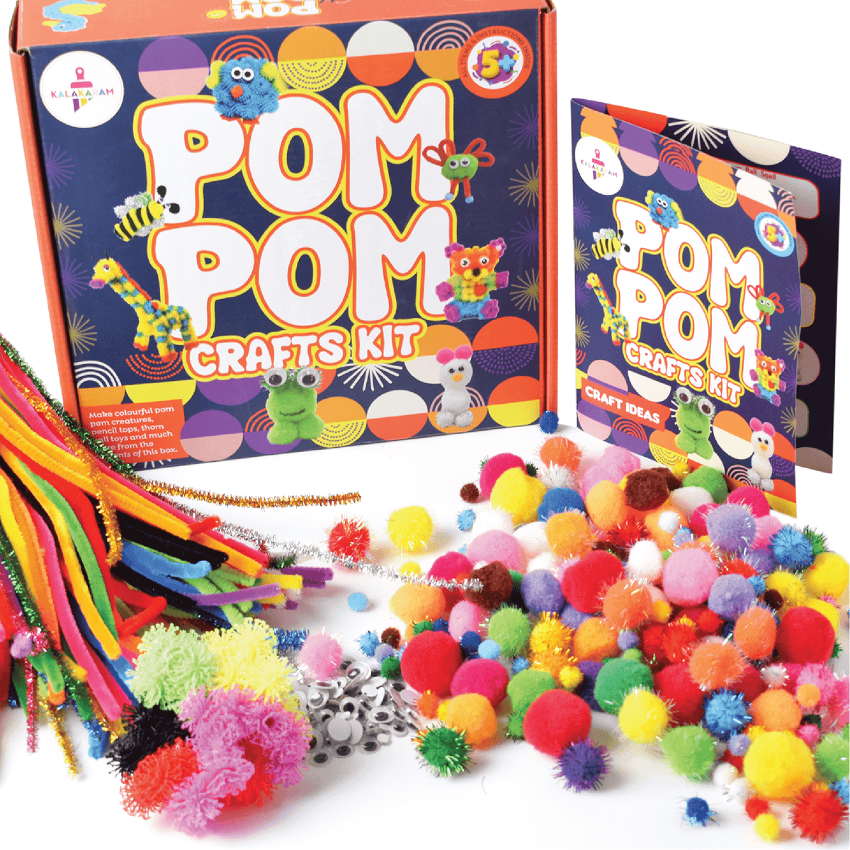 Pom Pom & Paper Cup Craft Combo - Kids DIY Activity Kit – Kalakaram