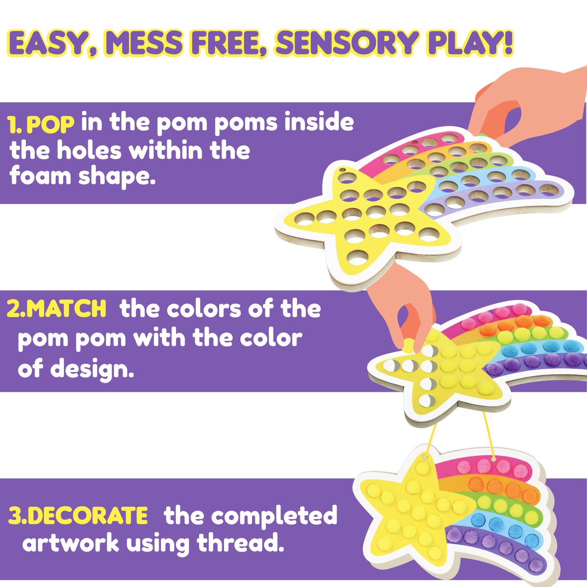 Pom Pop Creations | Sensory Play | Color Matching & Fine Motor Skill T ...